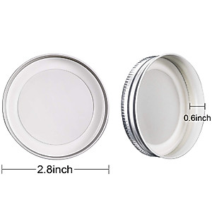 Pangda 24 Pack Mason Jar Lids Regular Mouth Silicone Seals Leak Proof Secure Mason Storage Solid Caps