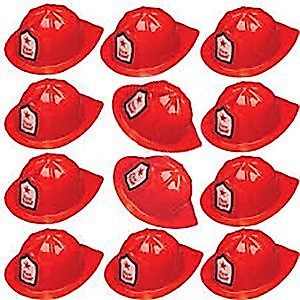 24pcs Red Soft Plastic Firefighter Kids Party Dress Up Novelty Hat