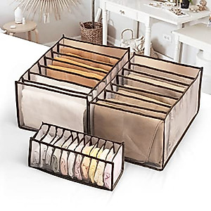 Wardrobe Clothes Organizer- Closet Organizers And Storage Baskets, Mesh Clothes Storage Organizer for Thin Jeans, T-shirts, Underwear, Socks, Scarves, Leggings, Skirts (Gray)