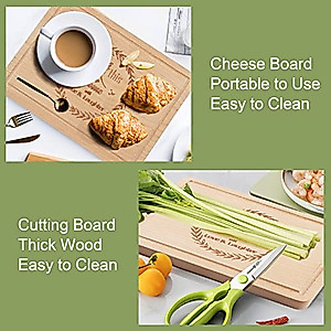 Housewarming Gifts for New Home, Housewarming Gift Basket for Woman Men Couples, First House Housewarming Present Box with Wood Cutting Serving Board for Friends Neighbor, Realtor Gift for Clients