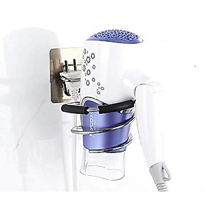 Hair Dryer Holder Wall Mount - Hair Dryer Organizer - Stainless Steel Blow Dryer Holder Wall Mount, Keeps Your Bathroom Kitchen Washroom Tidy, Pack of 2