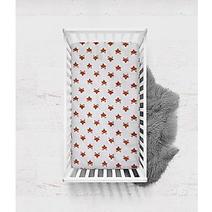 Bacati - Playful Fox Orange/Grey 2 Pack Crib Fitted Sheets (Orange/Grey Fox Print)