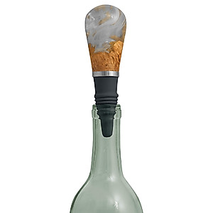 Silicone Bottle Stopper with 3/8” x 16 tpi Threaded Post For Attaching Hand Made or Lathe Turned Handles … (Black, 10)