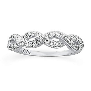 10K White Gold 1/2 Cttw Lab Grown Diamond Twisted Infinity Band Style Ring (G-H Color, SI1-SI2 Clarity) - Size 7