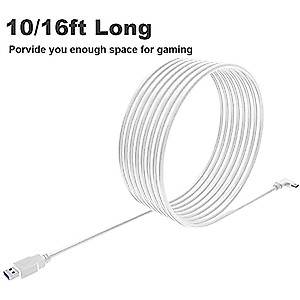 VOKOO USB C Cable Compatible for Oculus Link, USB 3.2 Gen 1 Virtual Reality Headset Cable Compatible for Oculus Quest 2, White/16ft
