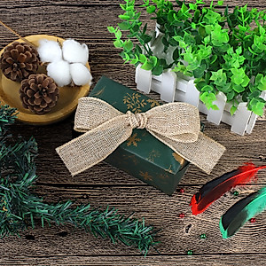 Phinus Burlap Wired Edge Ribbon (Brown), Burlap Ribbon, 1.5inx16.5 Yard Burlap Wired Ribbon for Big Bow, Wreath, Tree, Weddings, Parties, Outdoor Decoration, Thanksgiving, Christmas