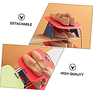 Cabilock 2pcs Storage Rack Shoe Tray Shoe Organizer Shelf Brackets for Shelves Sneaker Heels Shoe Rack Organizer Shoe Stacker Slots Shoe Slots for Shelf Shoes Holder Shoe Rack for Home Set