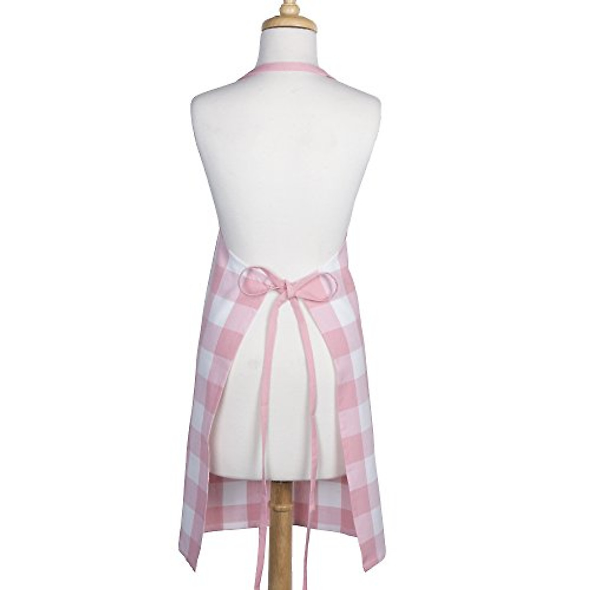 DII Unisex Buffalo Check Kitchen Collection, Classic Farmhouse Chef Apron, One Size, Pink &White