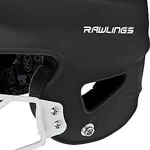 Rawlings | COOLFLO HIGHLIGHTER Batting Helmet | Face Guard Included | One Size Fits Most 6 1/2"-7 1/2" | Matte Black