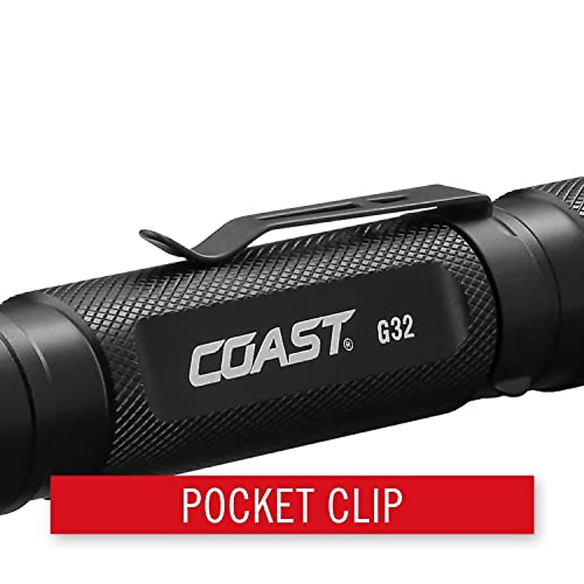 Coast G32 465 Lumen Flashlight with Pure Beam, Twist Focus and Bulls-Eye Spot Beam, Black