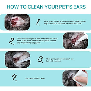 Kurchugo Dog Ear Cleaner, Ear Wash for Dogs & Cats, Dog Ear Hair Removal Powder, Pet Ear Infection Treatment, Effectively Removes Debris, Waxy, Buildup and Ear Odor, Soothes Itchy & Inflamed Ears