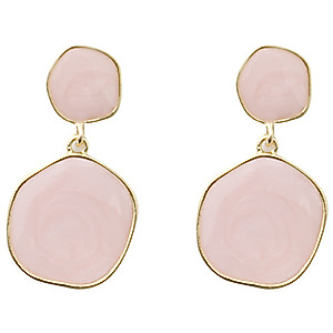 Flairs New York Marble Drop Dangle Earrings Set (Baby Pink Marble, Pack of 1 Pair)