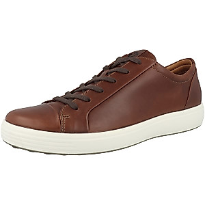 ECCO Men's Soft 7 City Tie Sneaker, Cognac, 10-10.5