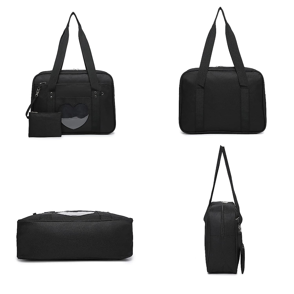 Lanpet Women’s Shoulder Bag Heart Shape Kawaii Purse JK Large Anime Purse for Lolita Comic Handbag