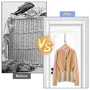 Over The Door Clothes Hanger Drying Rack,2 Pack Laundry Drying Rack Wall Mount,Portable Folding Hanging Coat Hook for Clothes/Towel/Hat for Laundry Room/Bathroom/Bedroom/Washroom/Travelling,White