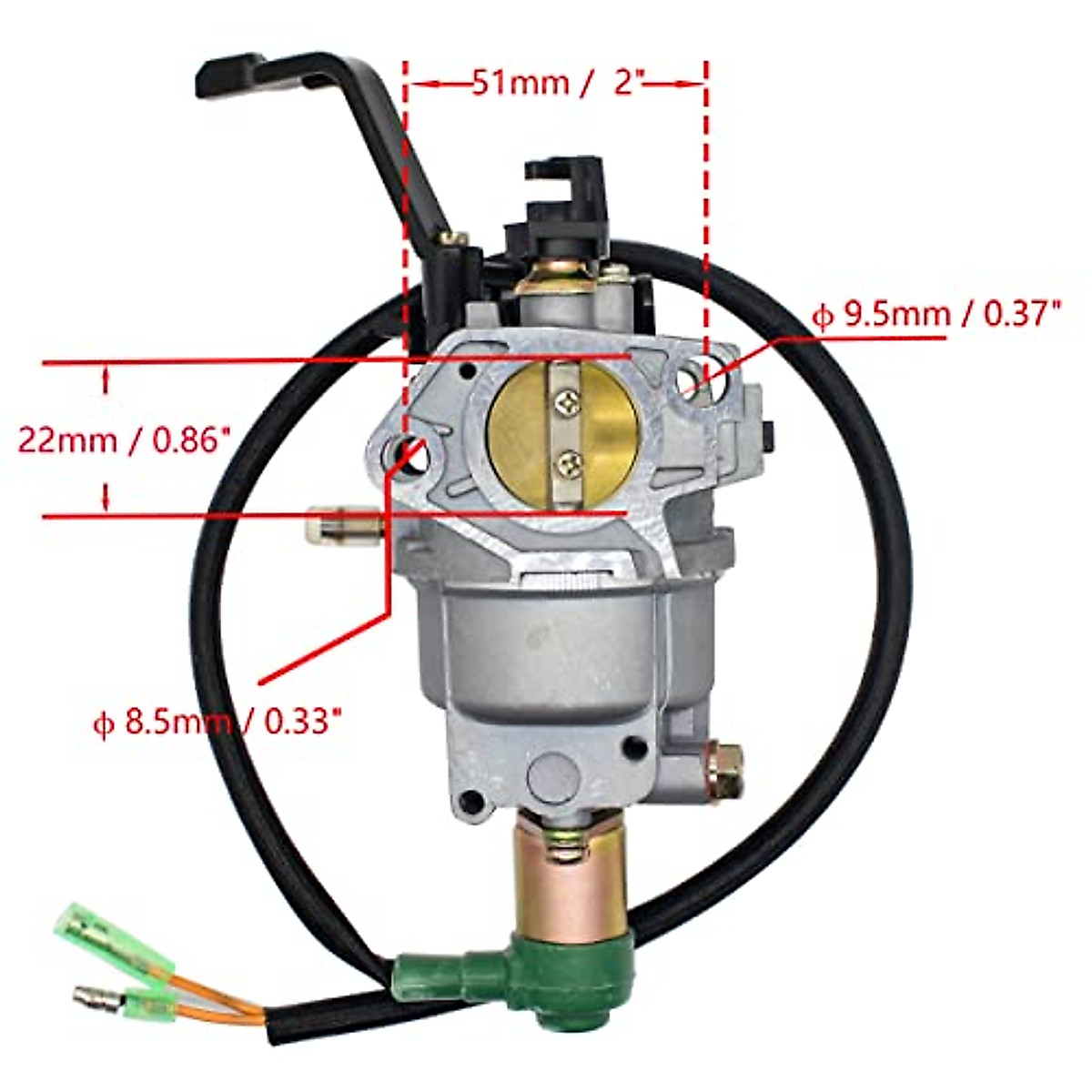 Fullas Huayi Carburetor Manual Choke P27-2D Compatible with Generac GP8000E and Harbor Freight 16HP 17HP 420CC 440CC Gasoline Engine for 6000W 6500W 7000W 8000W 9000W Portable Gas Generator
