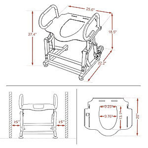 MCombo Electric Toilet Seat Lift with Padded Arms for Elderly and Disabled, Power Toilet Incline Lift in Bathroom, Support to 320lbs, SEC212W