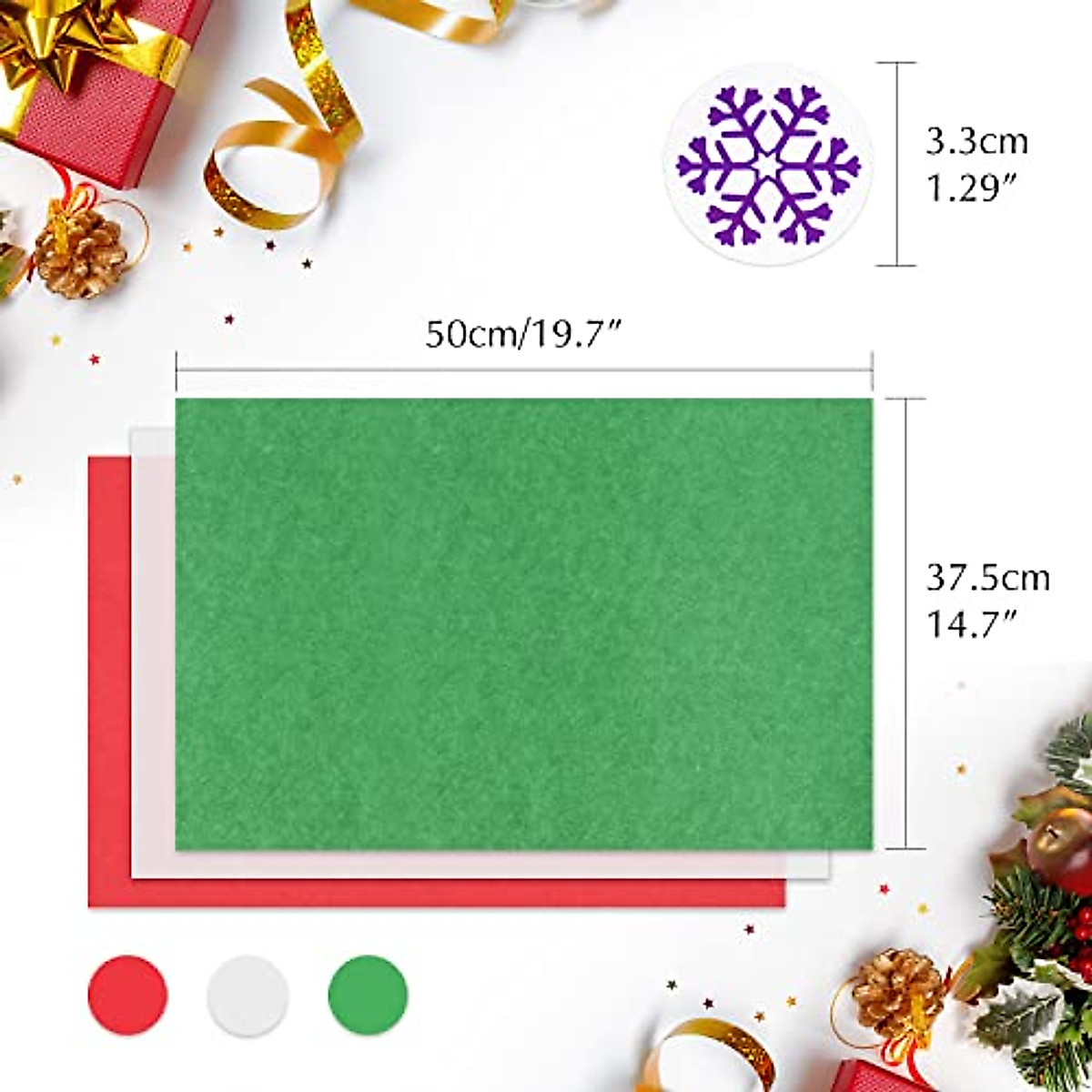 TUPARKA 60 Sheets Tissue Paper 19.7x15inch Christmas Tissue Paper Wrapping Paper Gift Paper for DIY and Craft, Gift Bags Decorations in Christmas Party