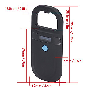 Microchip Reader 0.91 Inch Screen Animal Pet Chip ID Scanner, Wireless Identification, 128 Label Storage