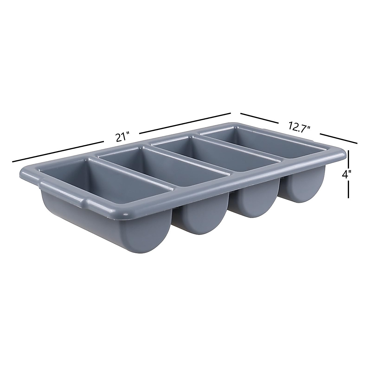 Callyne 4-Pack Plastic 4 Compartment Cutlery Bin, Flatware Storage Tray