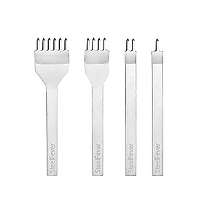 Leather Craft Tool Hole Punches 1+2+4+6 Prong Lacing Stitching Punch, Craft Kits (4mm)