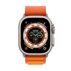 Apple Watch Ultra [GPS + Cellular 49mm] Smart Watch w/Rugged Titanium Case & Orange Alpine Loop Medium. Fitness Tracker, Precision GPS, Action Button, Extra-Long Battery Life, Brighter Retina Display