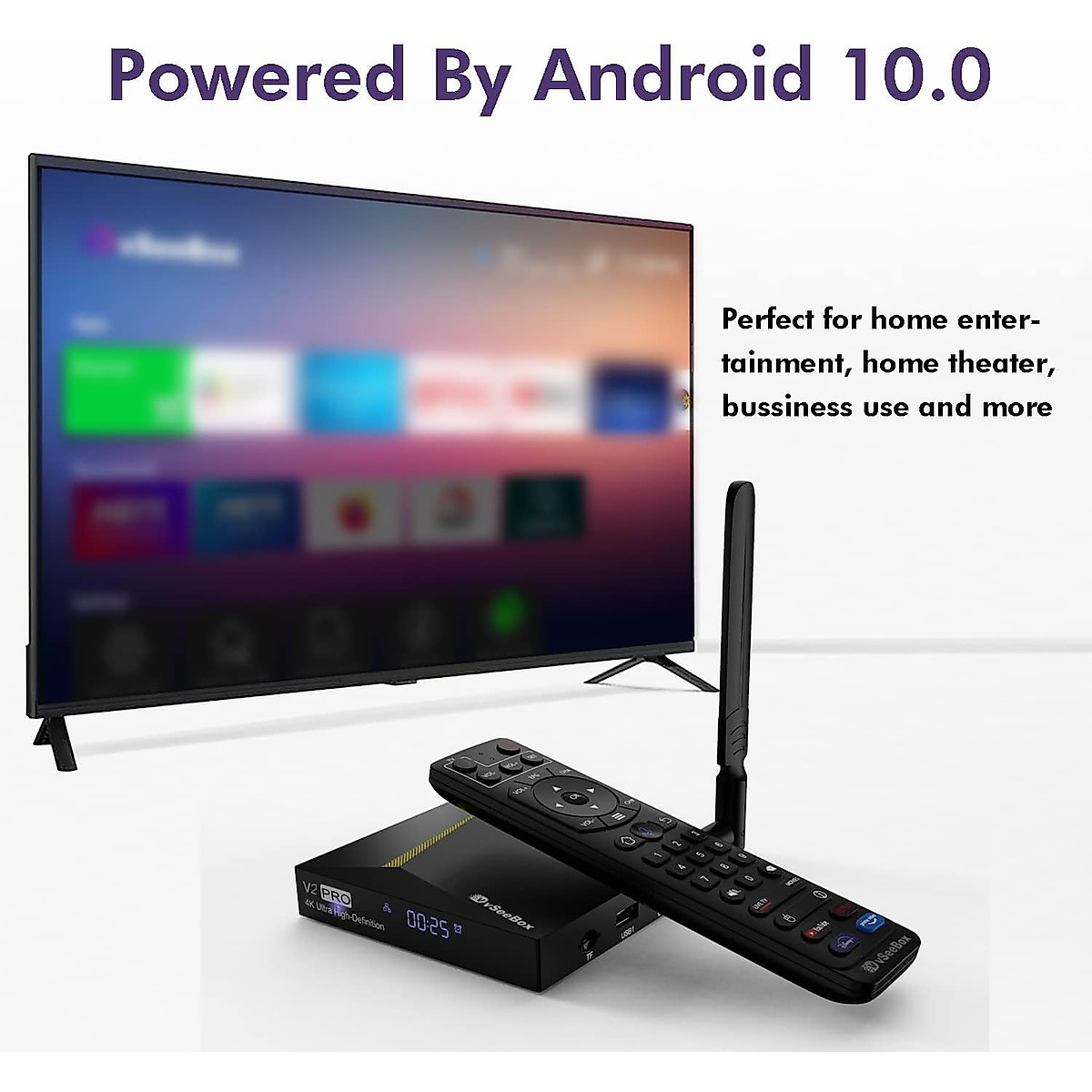 2024 vSeeBox V2 Pro, Fastest Android TV Box with Voice Remote Control, and HDMI Cable (4GB RAM+ 32 GB ROM)