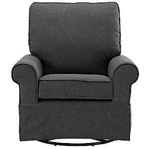 Angel Line Natalie Upholstered Swivel Glider, Dark Grey