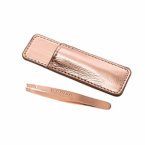 Tweezerman Rose Gold Mini Slant Tweezer with Case