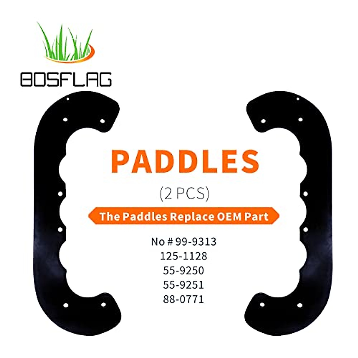 BOSFLAG 99-9313 Snow Paddle Set Replaces 125-1128 55-9250 55-9251 88-0771 with 55-8760 Scraper Hardware Kit for Toro CCR2000 CCR2400 CCR2450 CCR2500 CCR3000 CCR3600 CCR3650 Snowthrowers