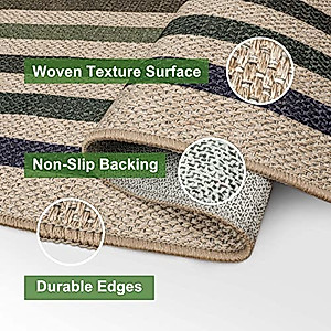 Lahome Modern Geometric Easy Jute Rug, Washable 5x7 Rug Indoor Outdoor Rugs Farmhouse Large Dining Room Bedroom Rug, Contemporary Throw Mat Non Slip Natural Area Rug for Backyard Office RV