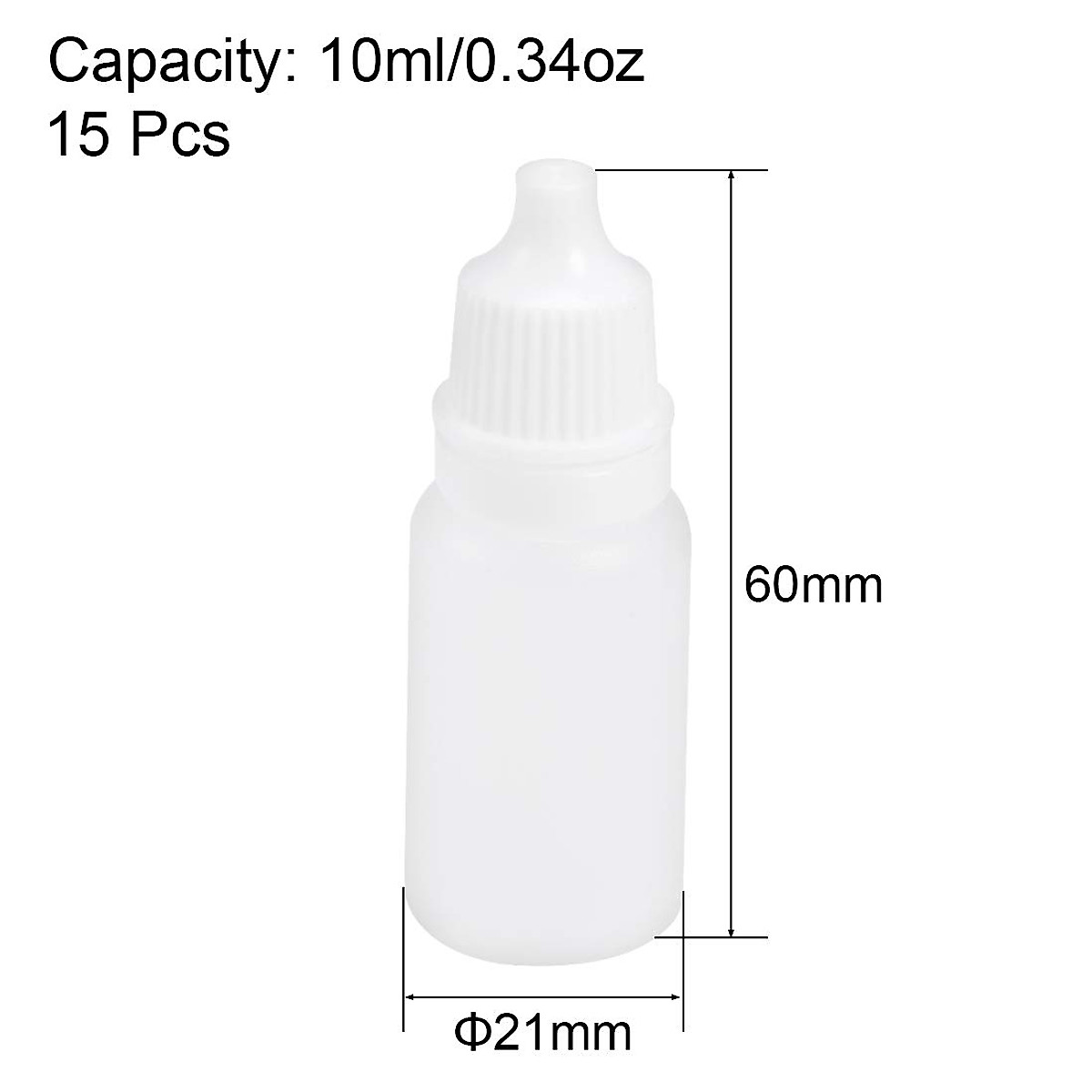 uxcell Plastic Dropper Bottle, 10ml/0.34oz Small Mouth Drop Bottles Empty Squeezable Eye Liquid Dropper Bottle 15pcs