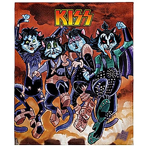 KISS Blanket KISS Destroyer Kitty Cats Music Band Super Soft Fleece Throw Blanket 48" x 60" (122cm x152cm)