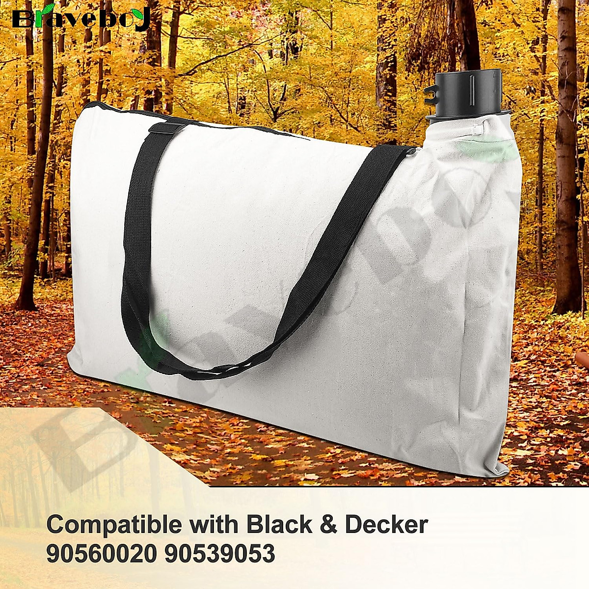 BV-005 610004-01 Shoulder Bag - by Braveboy, Compatible with Black & Decker 614000401 BV2500 BV4000 Leaf Blower - Replacement BV-005 Collection Bag (1)