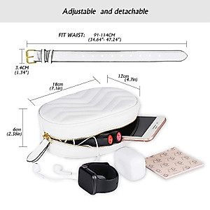 Geestock White Fanny Packs for Women Fashionable, Small Waist Bags Waterproof Belt Bag Stylish Bumbag for Party, Travel, Gift