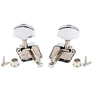 Musiclily Pro 3+3 Semi-closed Guitar Tuners String Tuning Pegs Keys Machine Heads Set for for Acoustic or Electric Guitar,Chrome