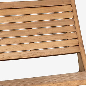 JONATHAN Y PAT2000A Leo Mid-Century Modern Wood Armless Outdoor Patio Chair Contemporary, Bohemian, Coastal, Transitional, Rustic, Natural