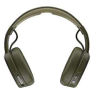Skullcandy Crusher Wireless Over-Ear Bluetooth Headphones for iPhone and Android with Microphone / 40 Hours Battery Life / Extra Bass Tech / Great for Music, School, Workouts, and Gaming - Olive Green