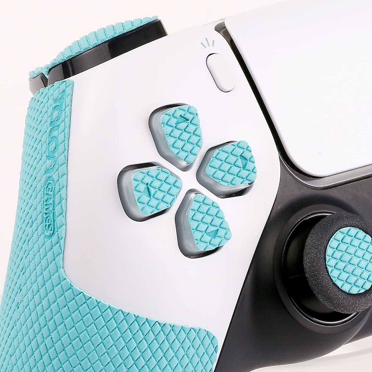 TALONGAMES Controller Grips Compatible with PlayStation 5 DualSense, Anti-Slip, Sweat-Absorbent, Textured Skin kit, for PS5 Controllers Handle Grips, Buttons, Triggers, D-pad (Pro Version - Blue)