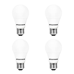 Simple Designs Home LF2000-BLK Mother-Daughter Floor Lamp with Reading Light,Black & Sylvania LED Light Bulb, 60W Equivalent A19, Efficient 8.5W, Medium Base, 800 Lumens, Bright White 4 Pack (79704)