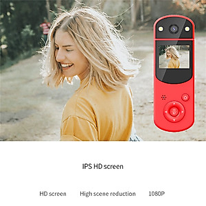 KIMISS D2 Handheld Mini DV Camera Digital Camera MP3 Player Car Video Recorder 1080P Night Shooting Camera Digital Mini Camera(red)
