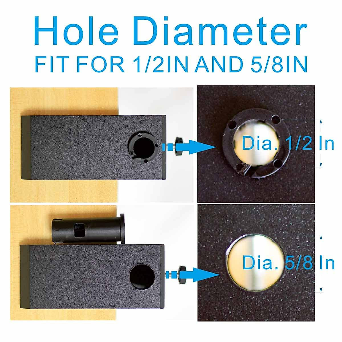 Replacement Heavy Duty C Clamp for 1/2” and 5/8” Hole Base Magnifying Lamp,Desk Lamp,Swing Arm Lamp,Phone I pad Mount,Tablet Mic Holder,Table Mount Clamp for Microphone Stand Mic Boom Arm (G2 BLACK)