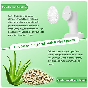 Tinioey Foaming Paw Cleaner for Dogs and Cats (6.8 oz) | No-Rinse Dandelion Cleanser with Brush and Absorbent Towel (Fragrance Free)