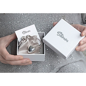 Stimm Silver Heart Necklace, with Chime, Anxiety Relief Stress Relief Jewelry Teens Adults, Fidget Necklace Women