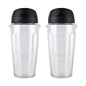 Joyparts 2PCS Replacement Parts Cups with Lids 20oz Smoothie Bottle ， Compatible with Oster Classic Series Blender