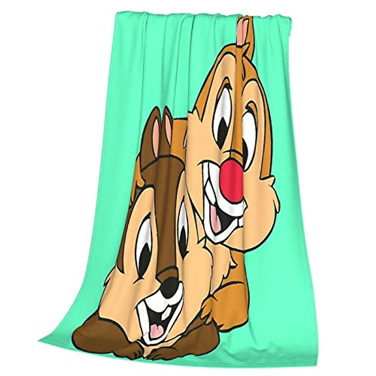 ERTER Boutique Throw Blanket Chip N Dale Super Soft Fleece Throw Blankets,Fuzzy Plush Blanket Oversized,Thin Lightweight Blanket for All Season 6050 In, Black, 60Inx50In Young
