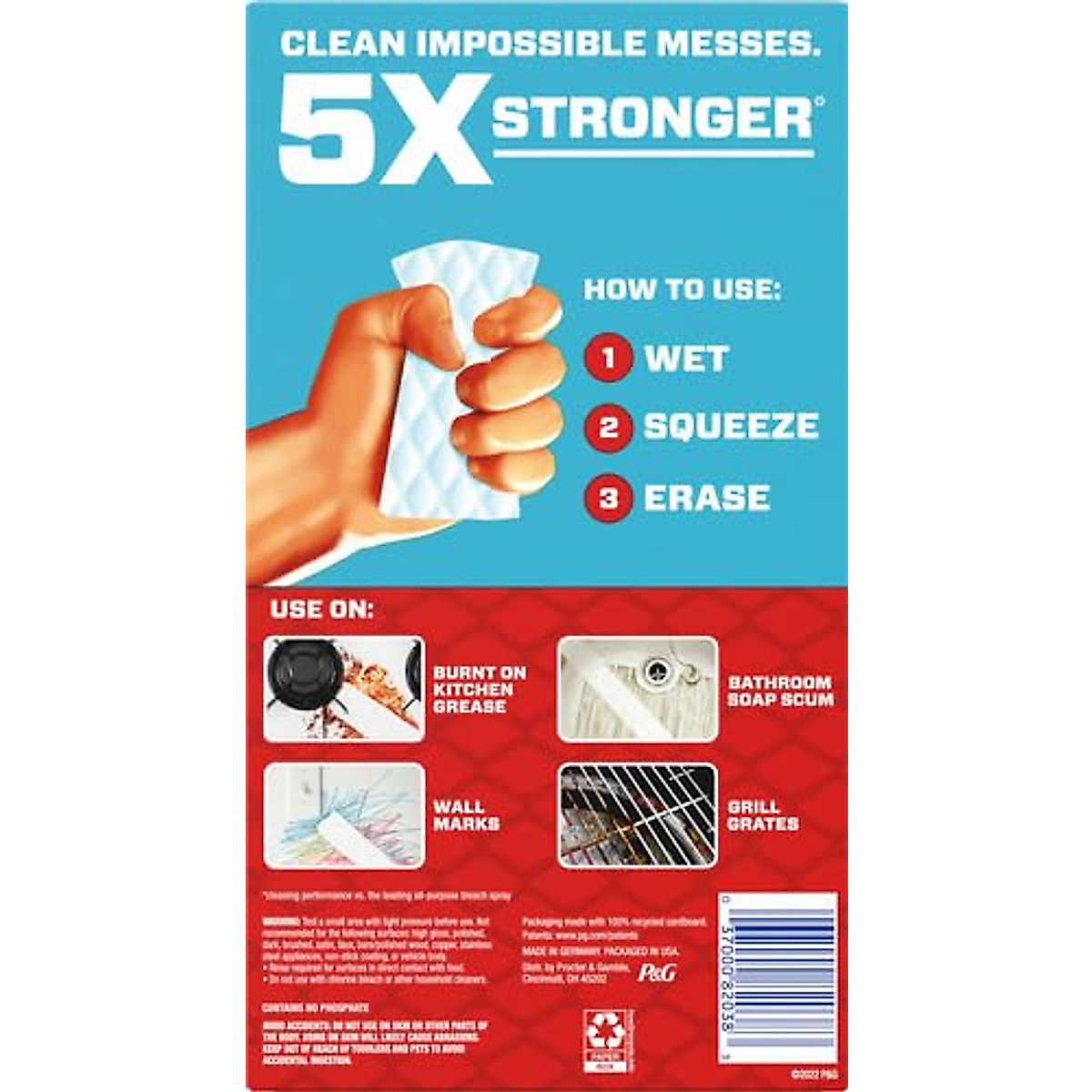 Mr. Clean Magic Eraser Extra Durable, Cleaning Pads with Durafoam, 4 count