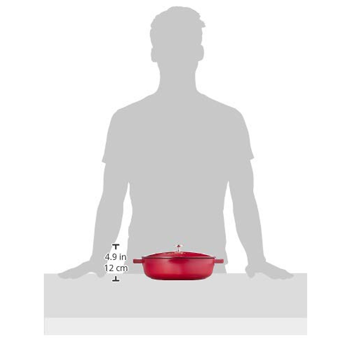 Staub Braiser 40506-544 Blazer Saute Pan, Cherry, 10.2 inches (26 cm), Large, Double-Handed, Casted, Enameled Pot, Sukiyaki, Induction Compatible