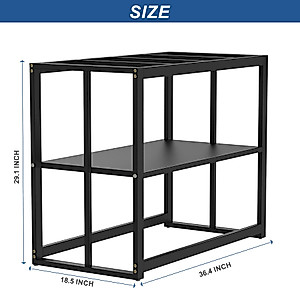 Akenow Fish Tank Stand 40 Gallon,Turtle Tank, Double Layer Metal Aquarium Stand with Storage, Turtle Tank/Reptile Terrariums 36.4" x 18.5" x 29.1"