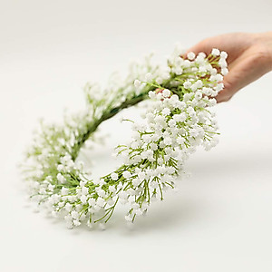 Nubry 10Pcs 30 Bunches Babys Breath Artificial Fake Flowers Bouquet Gypsophila Bulk Flower in White for Wedding Crown Home Party Garden Decor